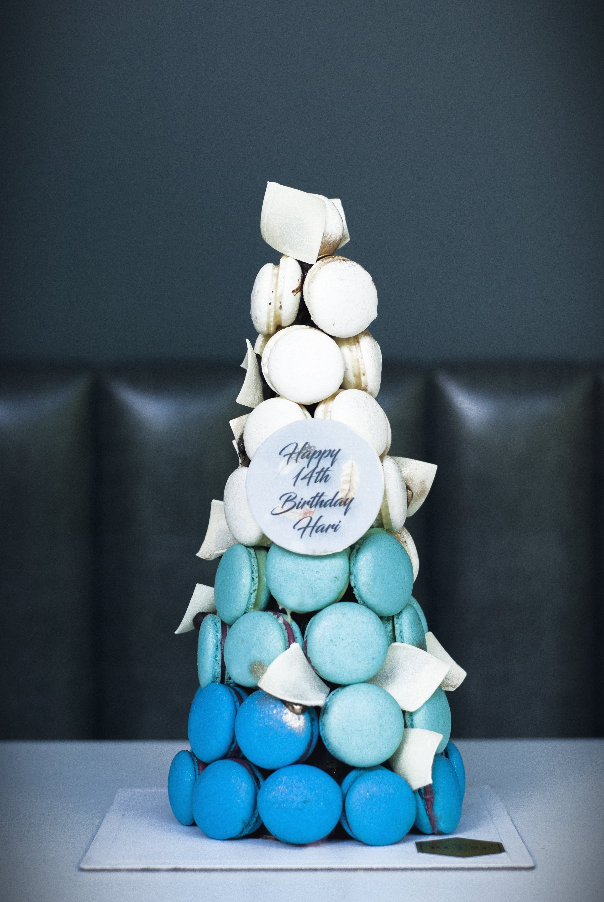OMBRE BLUE MACARON TOWER | Pulse Patisserie